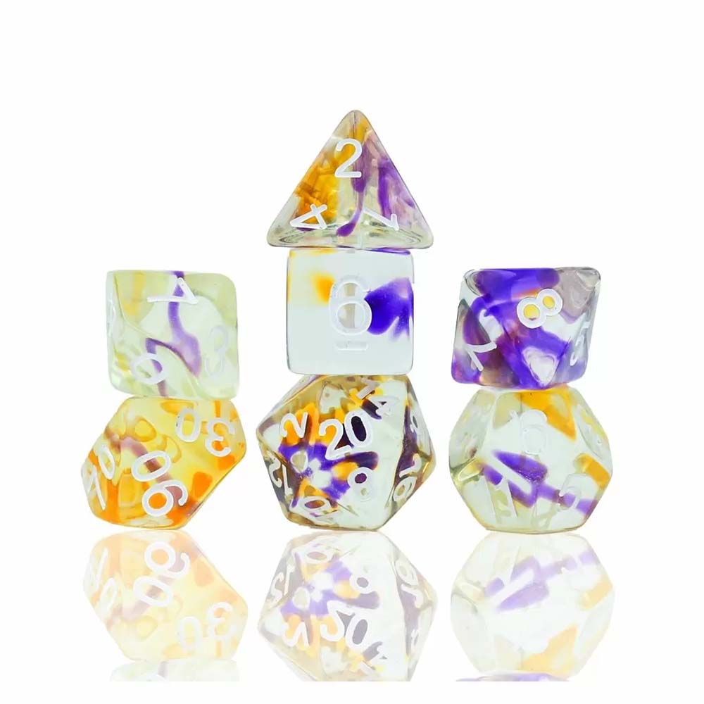 Sirius Polyhedral Dice Set – Violet Swirl | Purple Marbled RPG Dice ...